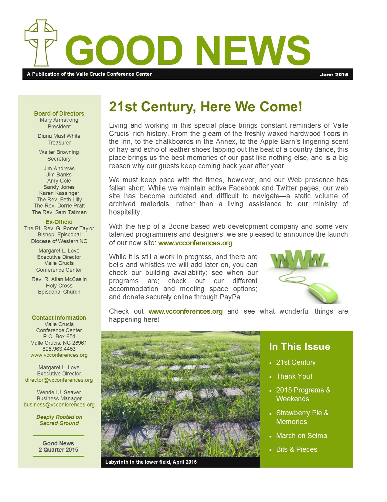 Newsletter | Valle Crucis Conference Center